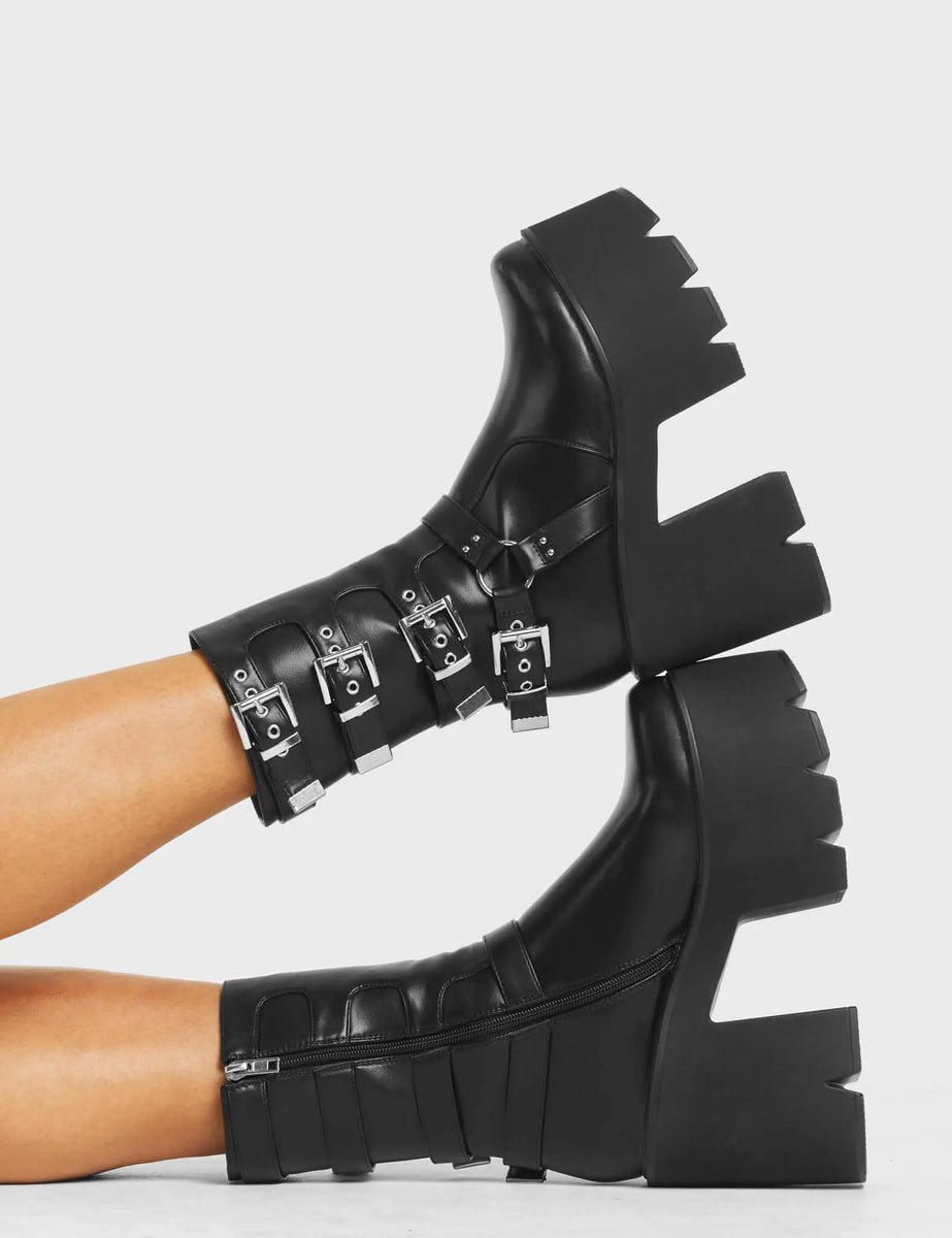 Vibetech Chunky Platform Ankle Boots – LAMODA US