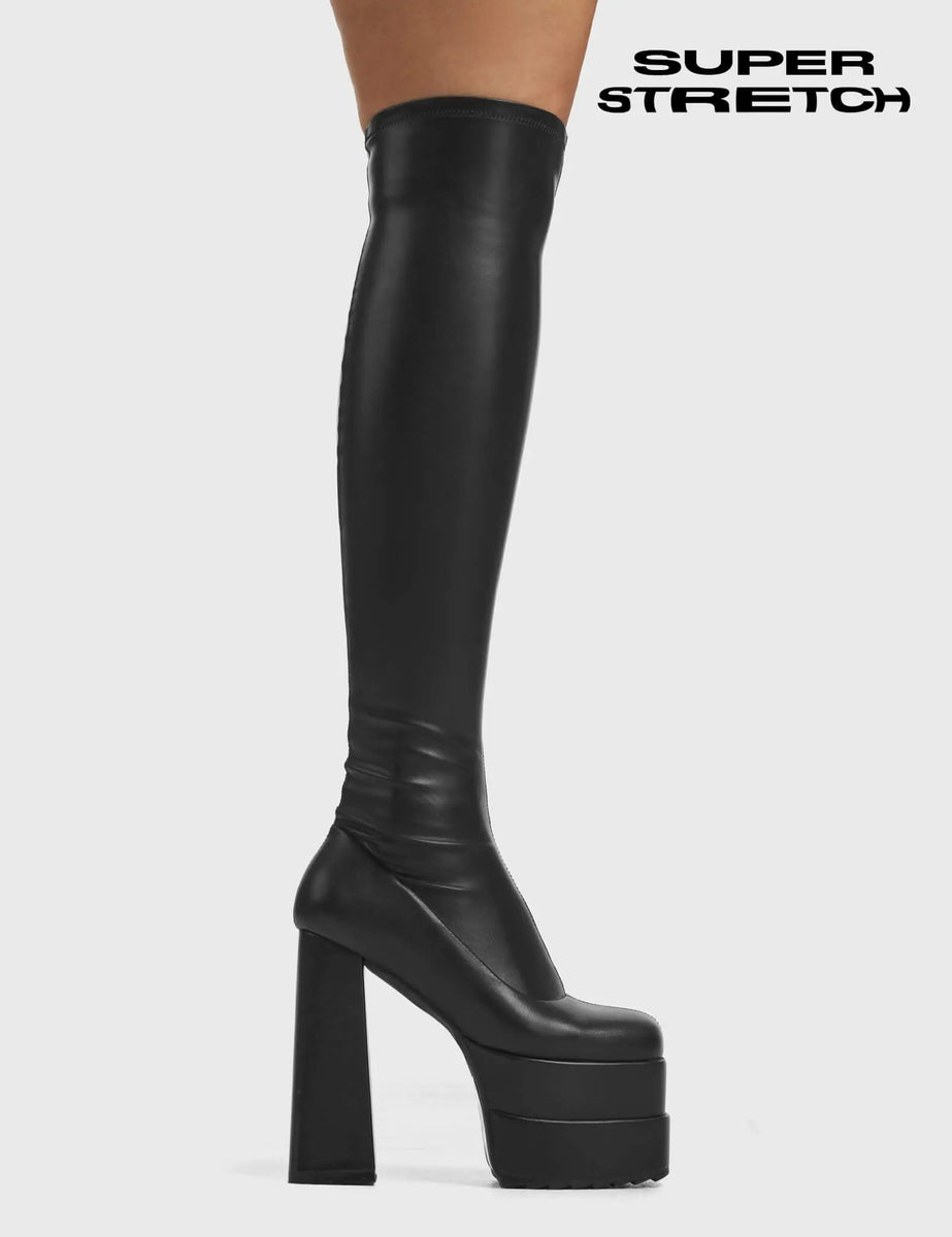 Fantasies Super Stretch Platform Thigh High Boots – LAMODA US