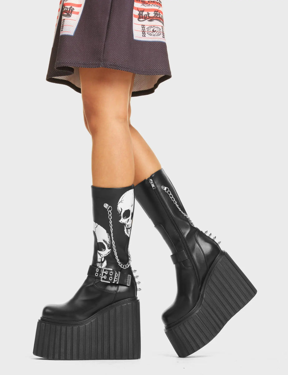 Shivering Chunky Platform Creeper Calf Boots – LAMODA US
